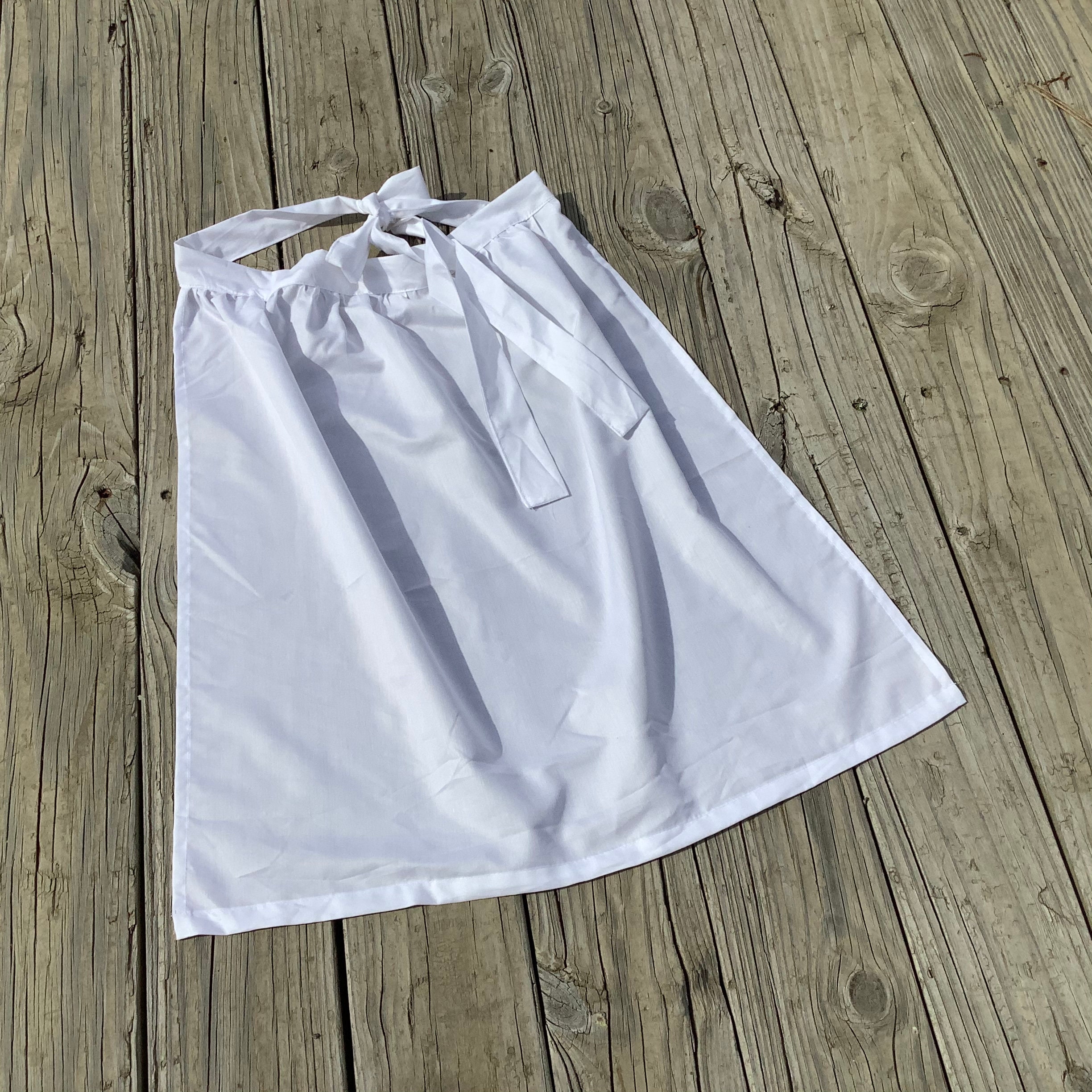 Plain White Apron for Costumes, White Pioneer Apron, Solid White Fabric ...