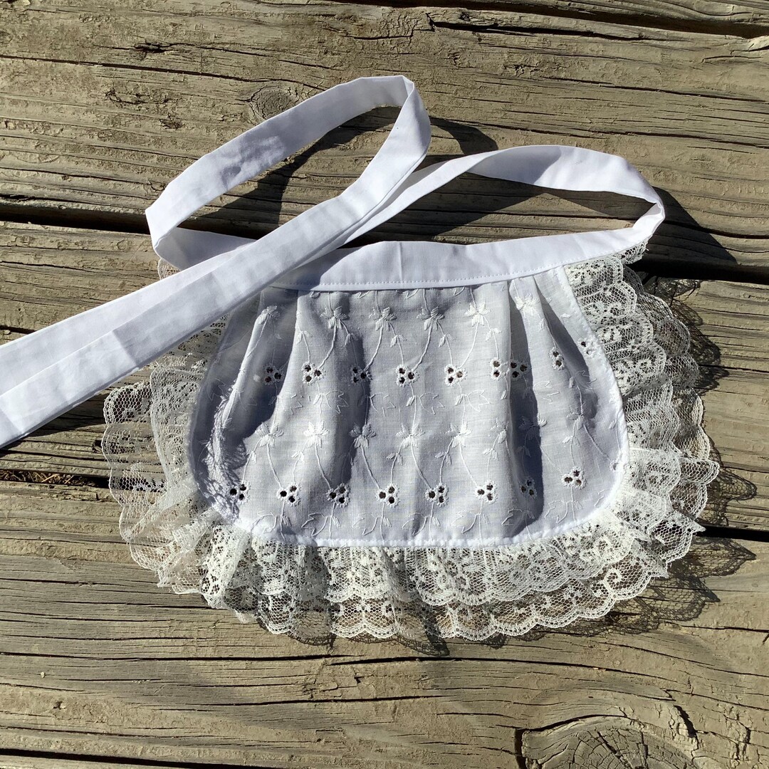 Children Eyelet Apron, Lace Ruffle Apron, Small Apron for Toddlers ...