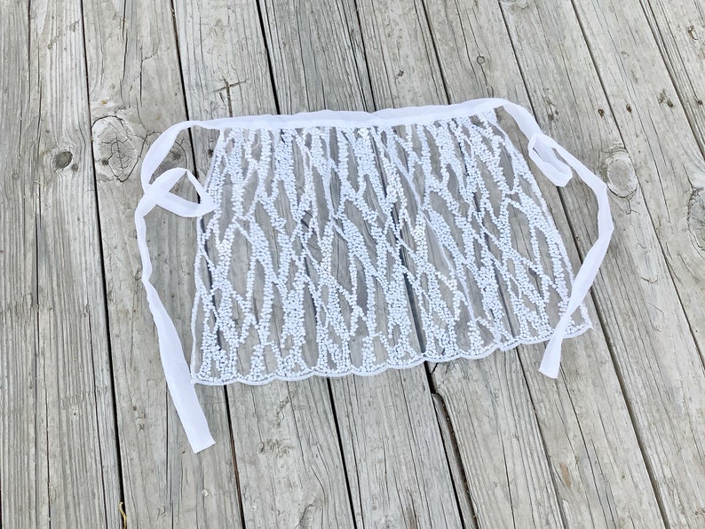 Sparkly White Lace Apron for Bridal Shower Lace Aprons | Etsy