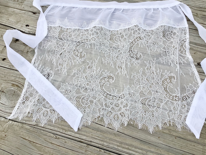 18 Wide White Lace Apron Dirndl Lace Apron Women Half White - Etsy