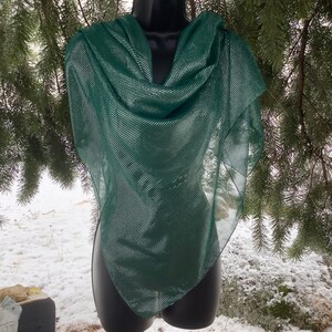 Sparkly Silver on Green Scarf, Green Silk Scarf, Bestseller Gift for ...
