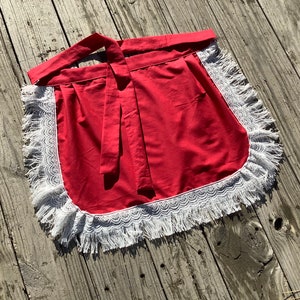 Christmas Red & White Aprons, Mrs Santa Outfit Aprons, Old Fashioned ...