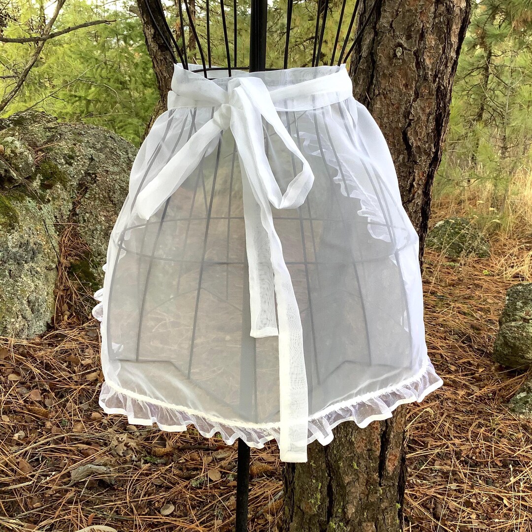 Cute Apron With Ruffle, French Maid Apron Bridal Shower, Sheer Fabric ...