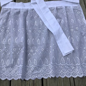 BESTSELLER Eyelet White Apron for Costumes, White Pioneer Apron, Wide ...