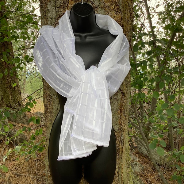 Sheer White Scarf - Etsy