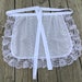 White Eyelet Apron With Lace Ruffles, Cute Half Apron, White Maid Apron ...