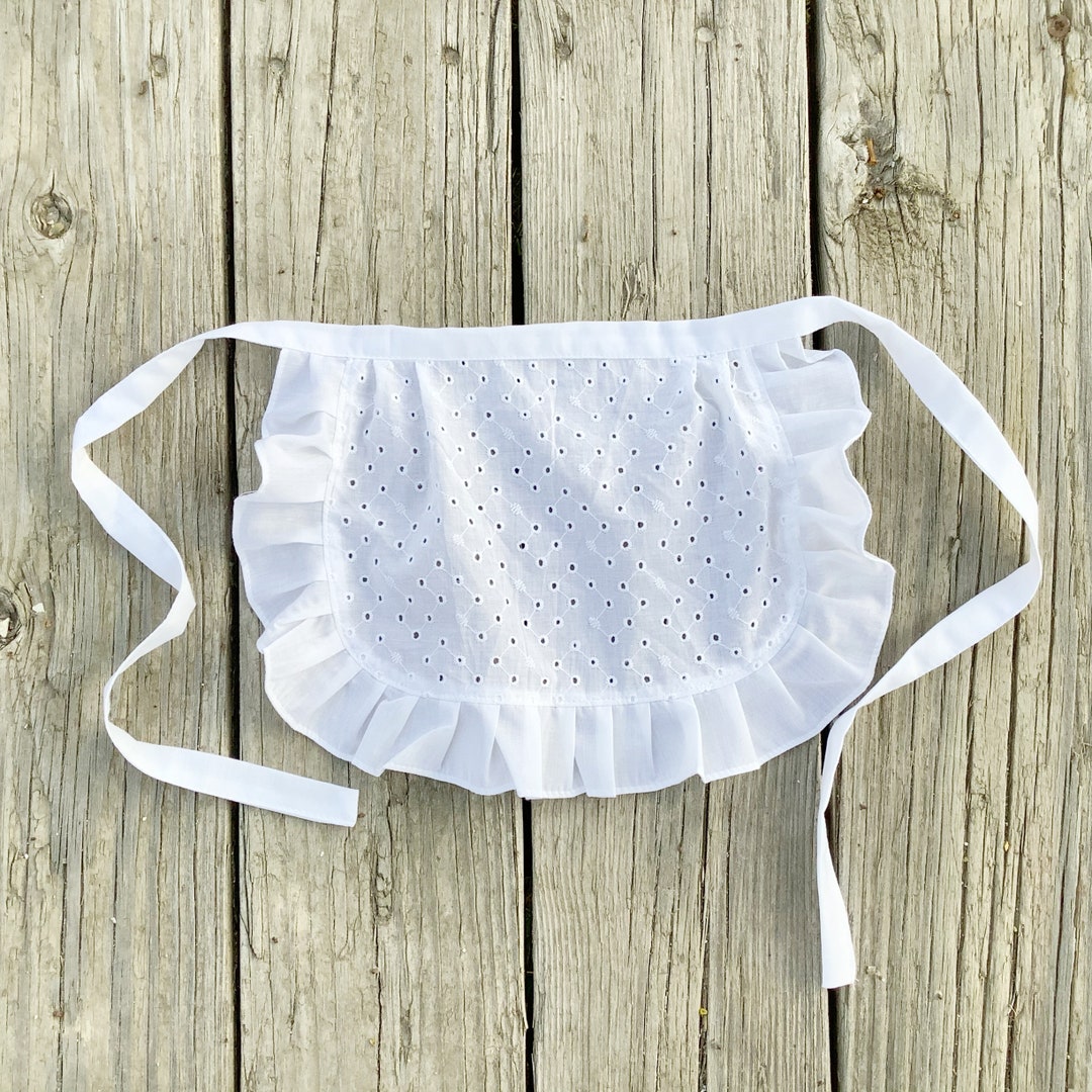Children White Eyelet Apron With Ruffle, French Maid Apron, Old ...