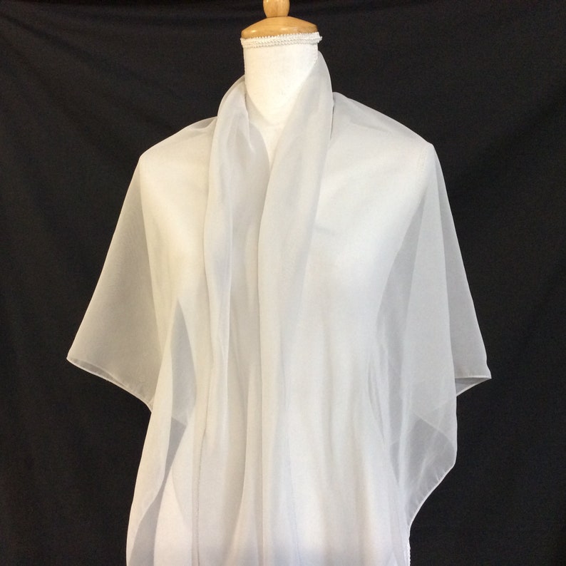 Extra Large White Wedding Shawl for Brides White Chiffon - Etsy