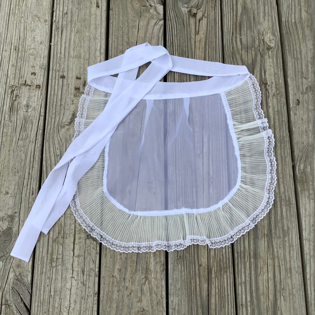 Cute Chiffon Apron With Lace Ruffle, French Maid Apron for Bridal ...