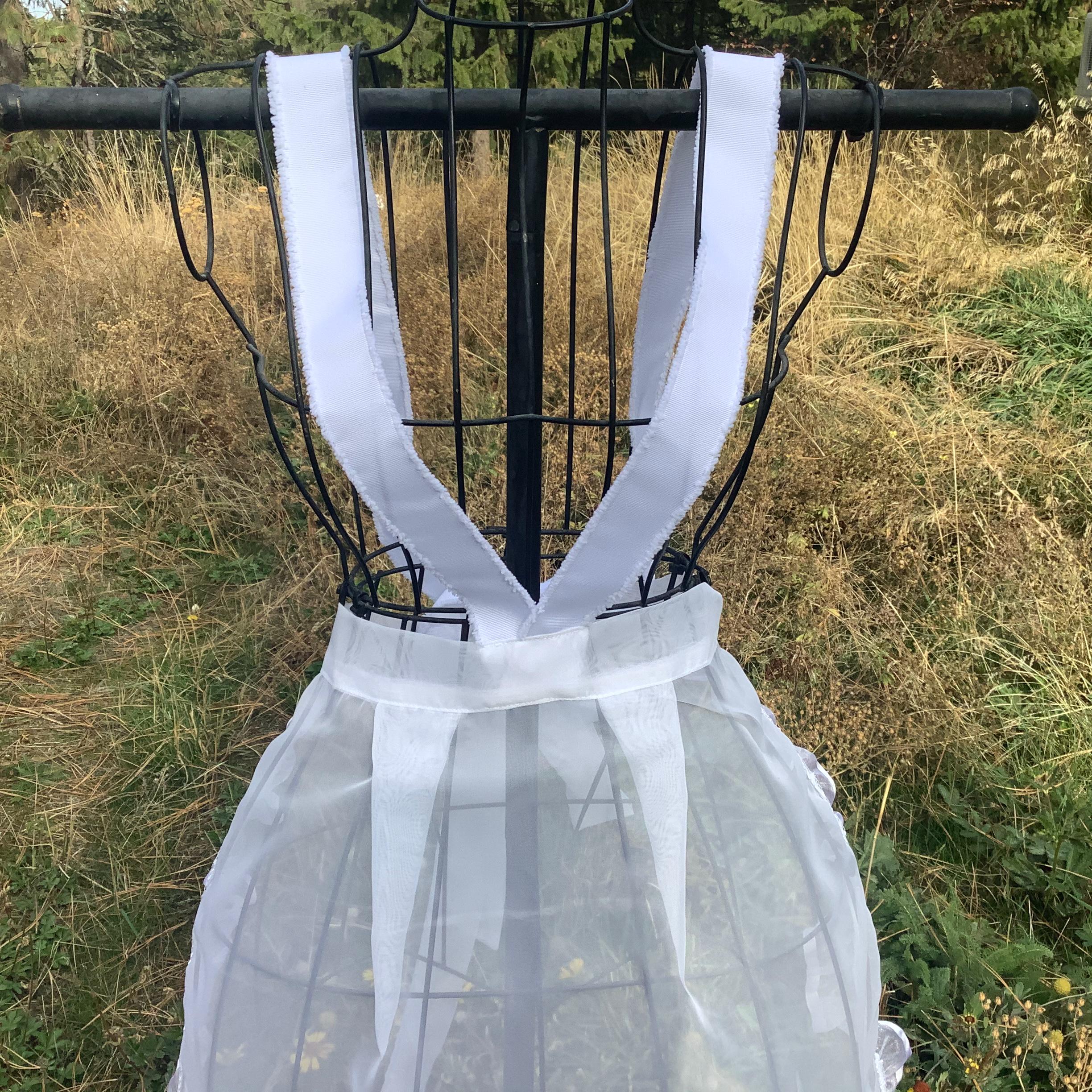Chrestina Magenta Apron, TV Horror Show Maid Apron, White Costume Apron ...