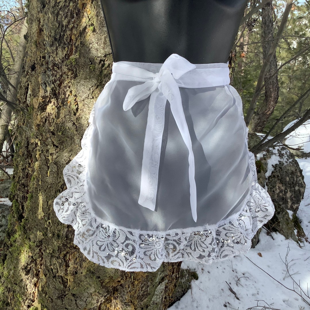 Bridal Shower Apron Idea Pretty White Apron With Ruffles - Etsy