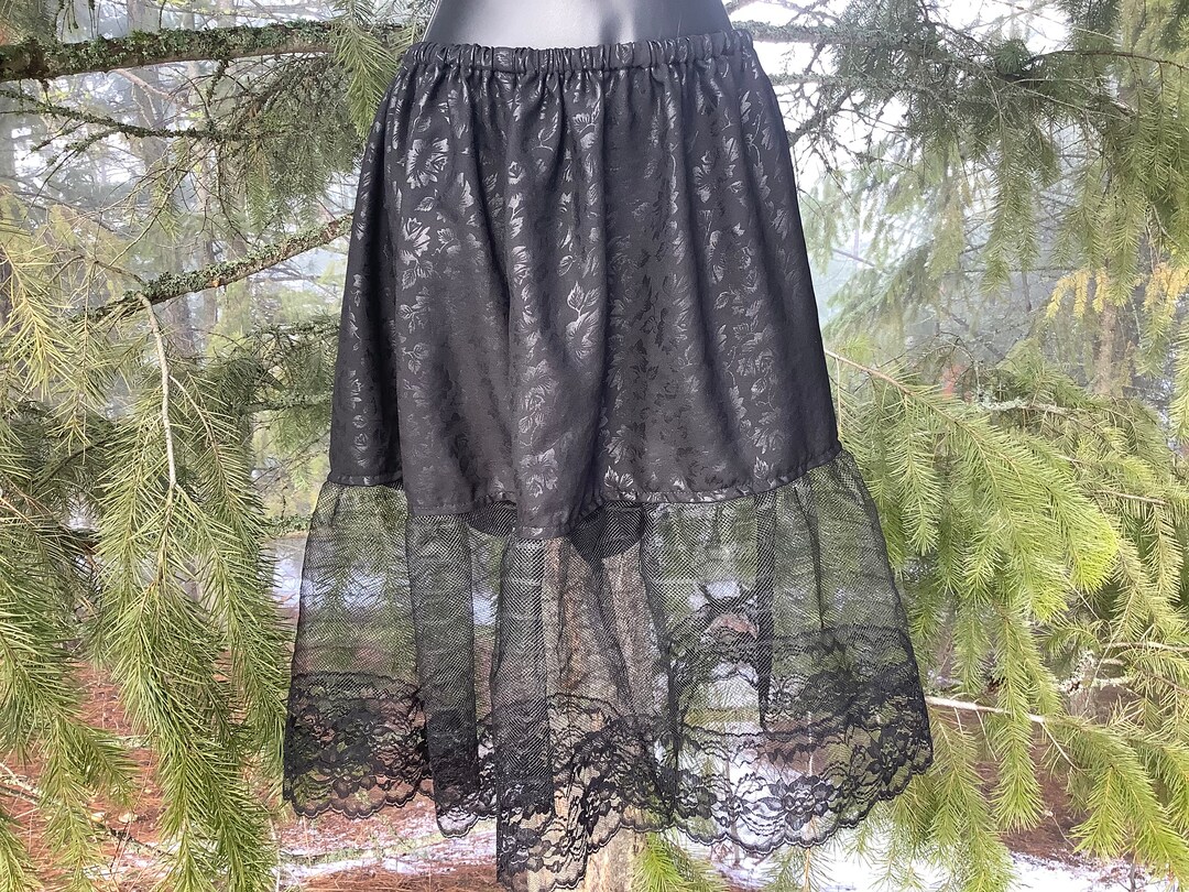 Extra Wide Black Lace Extender Slip Long Black Fabric Lace - Etsy