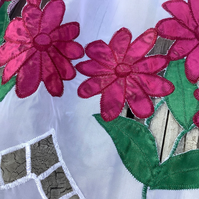 Extra WIDE White Sheer Pink Floral Embroidery Apron, Bridal Shower ...