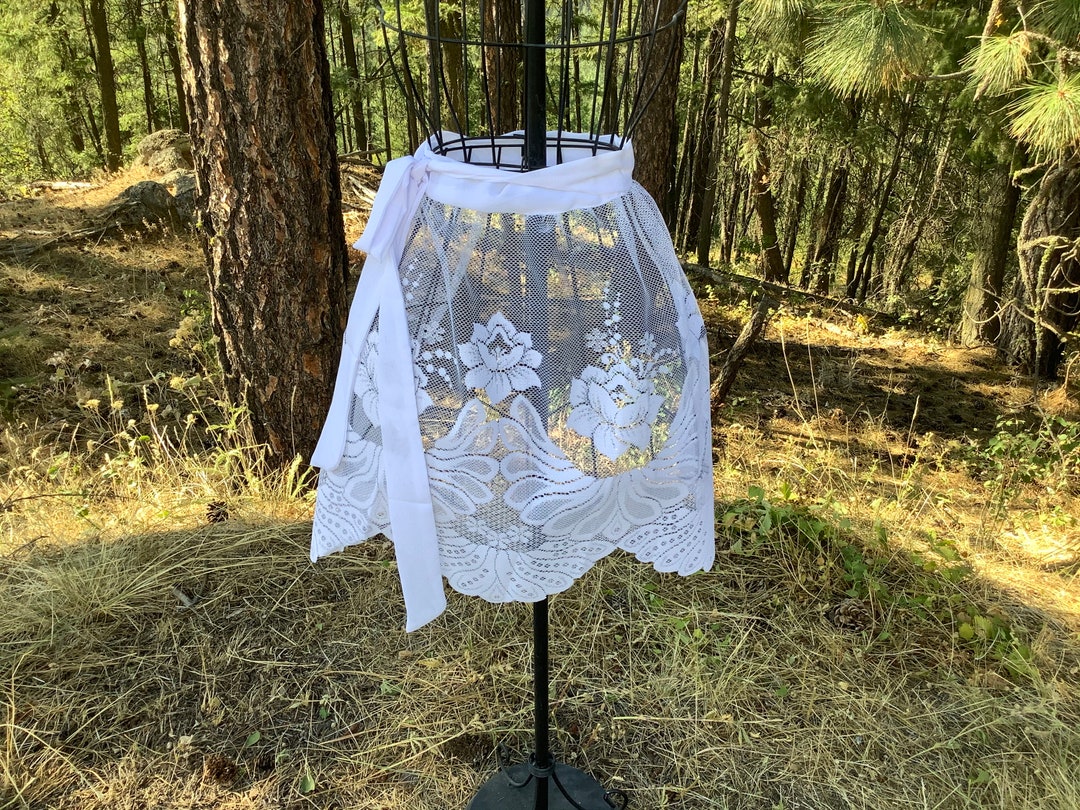 Pretty White Lace Apron, Costume Apron for Women, Birthday Party Outfit ...