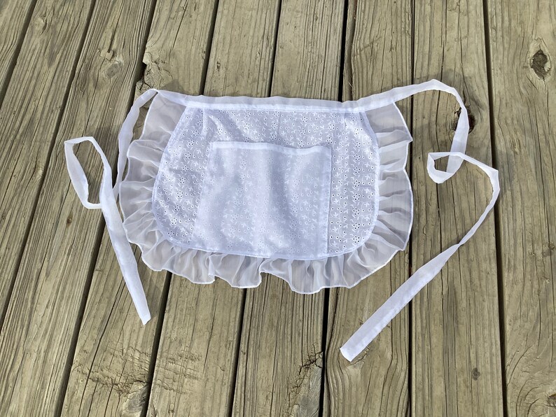 White Apron With Pocket for Bridal Shower Wedding Dance Apron | Etsy