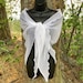 Extra Large White Wedding Shawl for Brides, White Chiffon Triangle ...