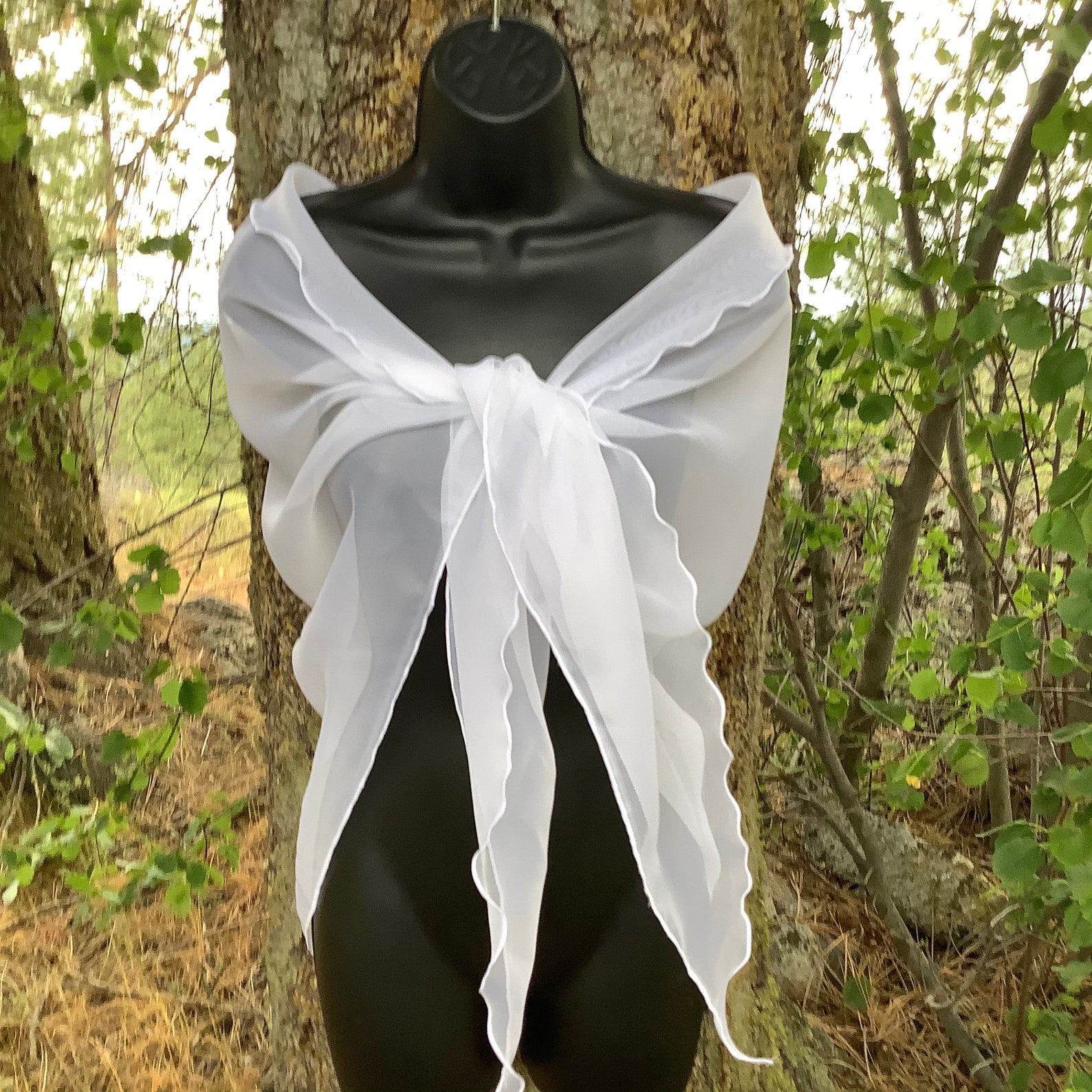 Extra Large White Wedding Shawl for Brides White Chiffon - Etsy