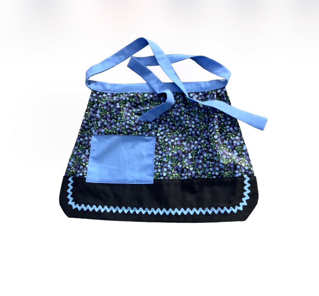 Blueberries Pocket Apron, Small Apron for Girls Half Apron Birthday ...