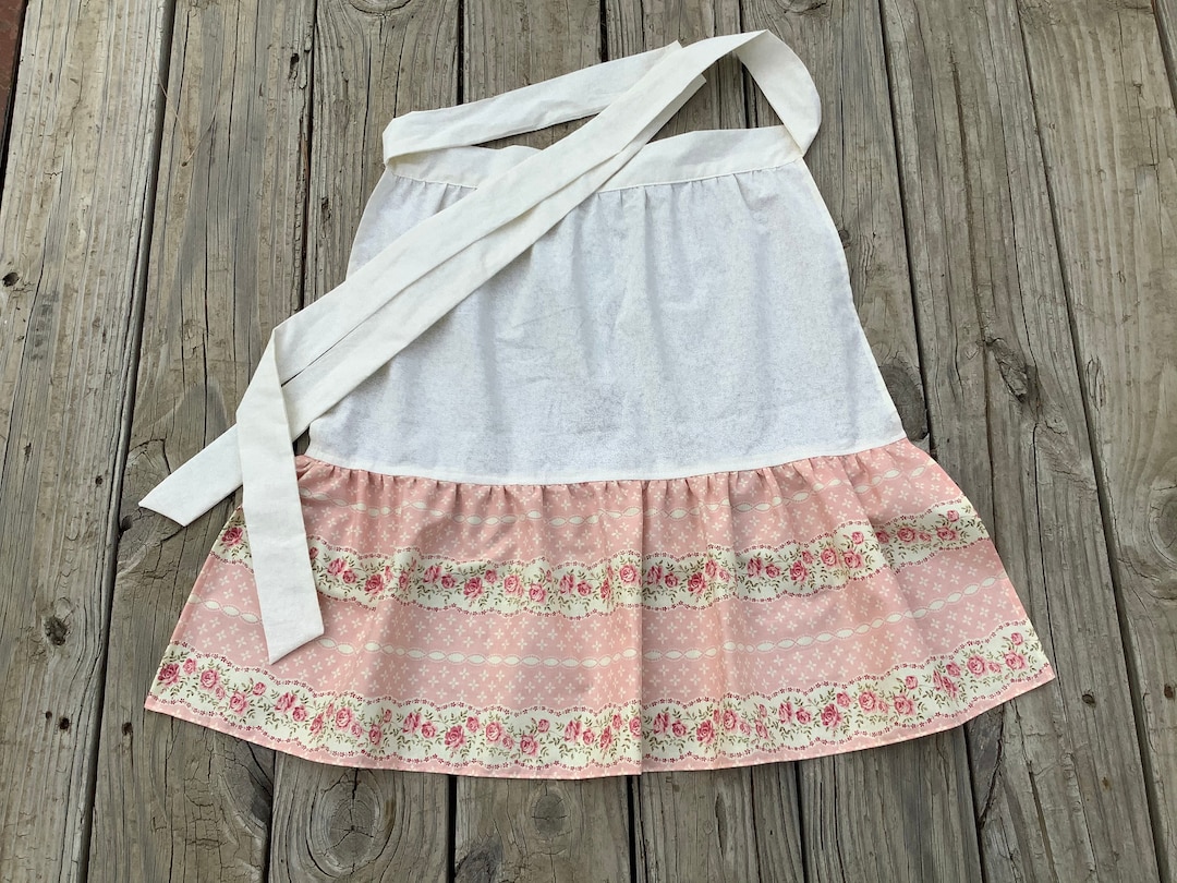 Pretty Pink Floral Apron, Women’s Dirndl Octoberfest Apron, Cottage ...