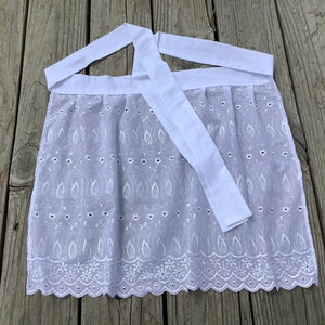 BESTSELLER Eyelet White Apron for Costumes, White Pioneer Apron, Wide ...