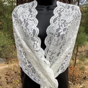Elegant White Lace Shawl for Women, Shimmer Lace Shawl White, Extra ...
