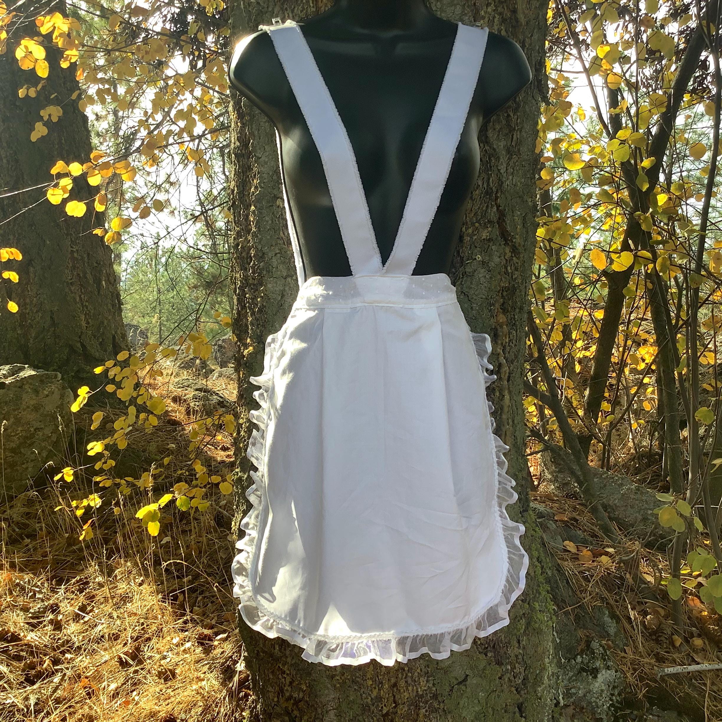 Chrestina Magenta Apron, TV Horror Show Maid Apron, White Costume Apron ...