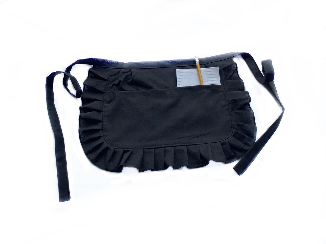 BESTSELLER Plain Black Apron With Pocket, Black Fabric Vendor Apron ...