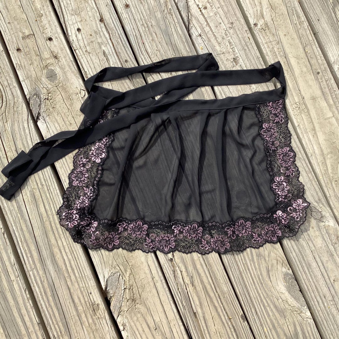 Black Sheer Apron With Pink Lace, Octoberfest Apron for Fall Festival ...