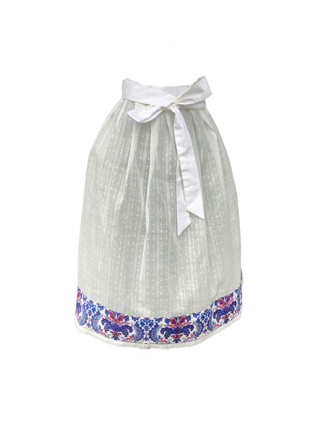 Women Long White Apron With Blue Border Kitchen Aprons Fall Festival ...