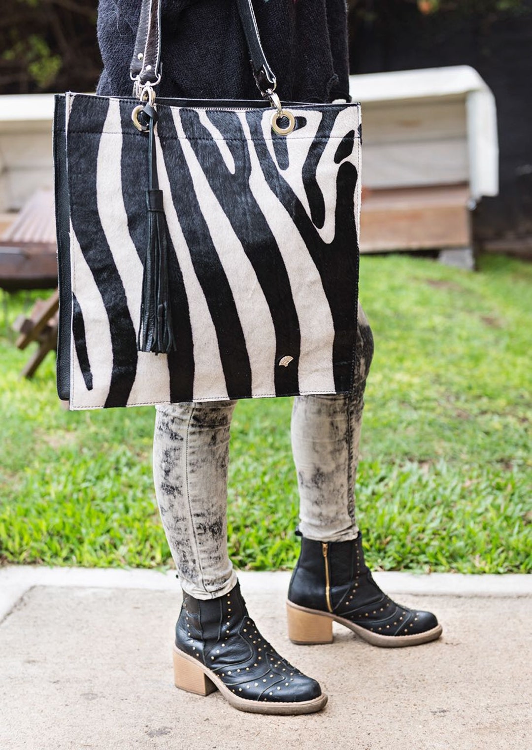 Cowhide Purse ZEBRA Unique Piece Cow Hide Handbag. Leather Bag. - Etsy