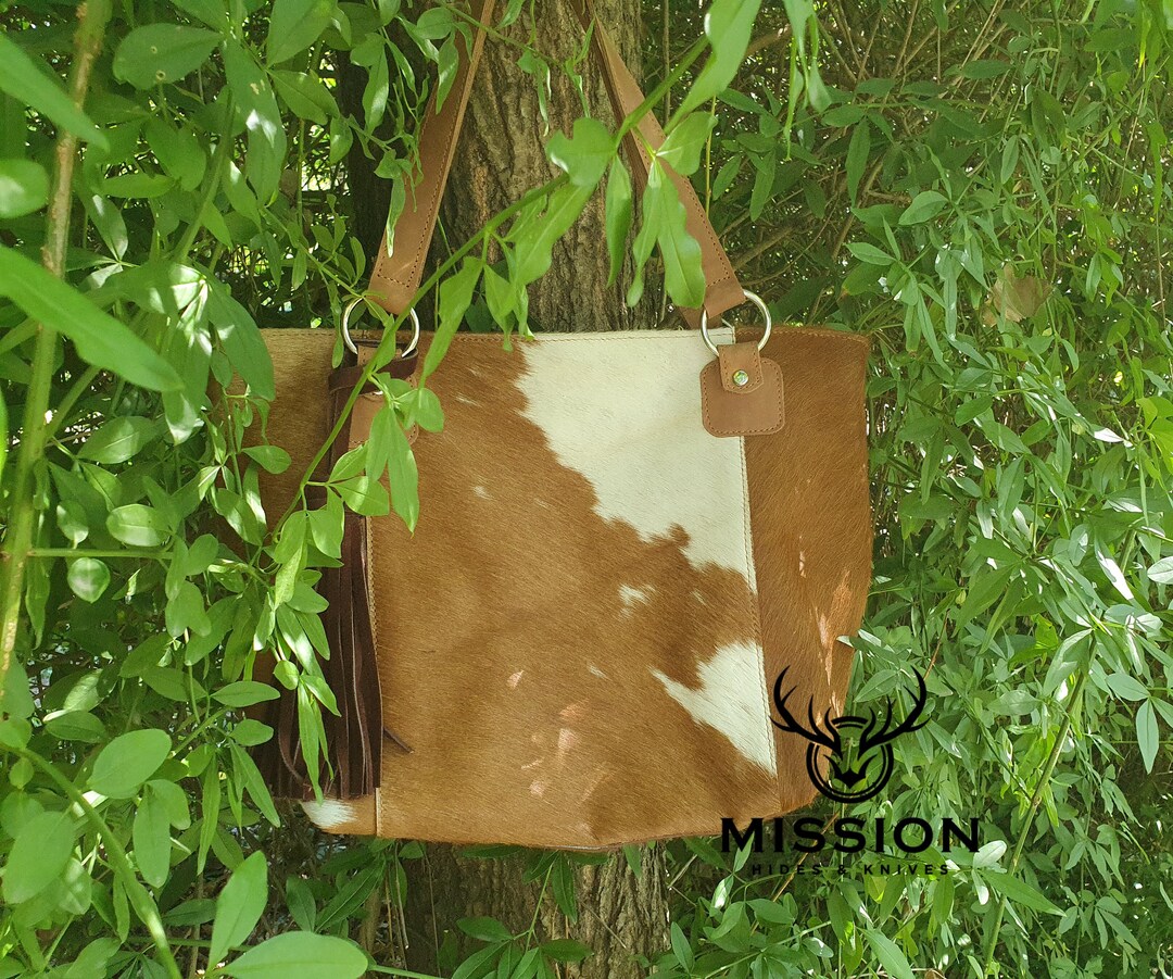 COWHIDE PURSE Unique Piece Cow Hide Handbag. Leather Bag. - Etsy