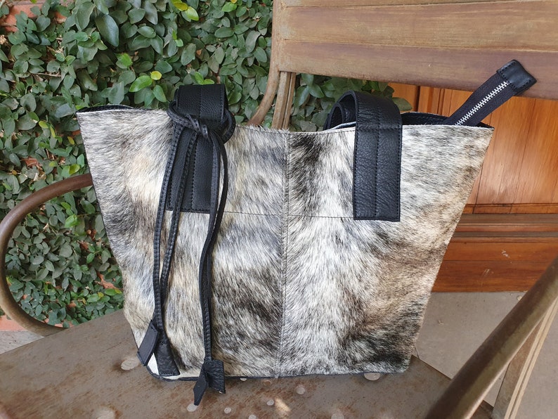 Cowhide Purse GRAY Unique Piece Cow Hide Handbag. Leather Bag. - Etsy