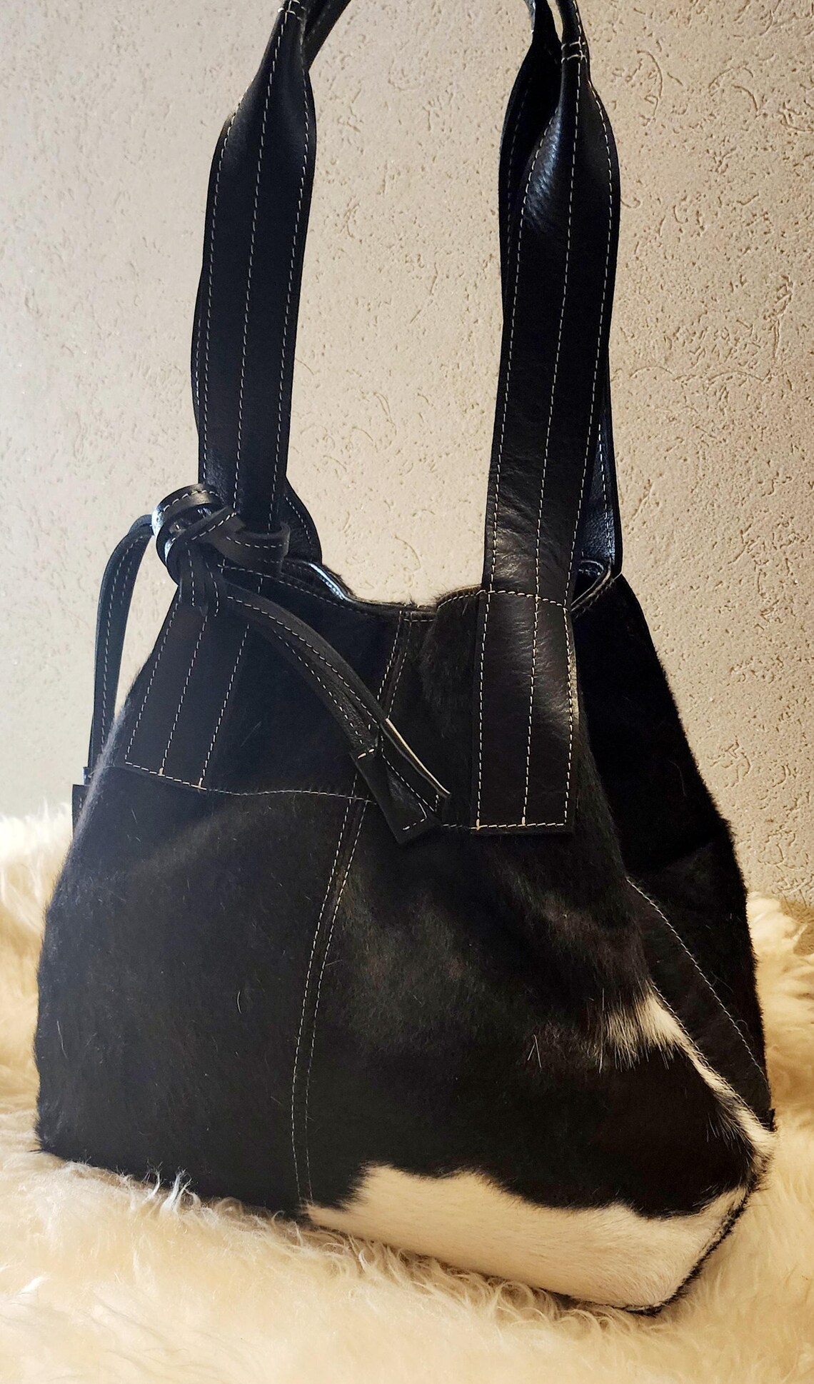 Cowhide Purse Unique Piece Cow Hide Handbag. Leather Bag - Etsy
