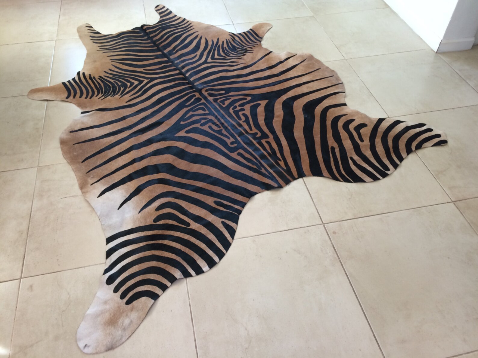 Cowhide Rug ZEBRA BLACK & BROWN Unique A261 2.1 X 1.9 M or - Etsy