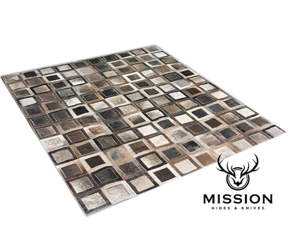 Cowhide Rug Patchwork Rug GREY - Etsy