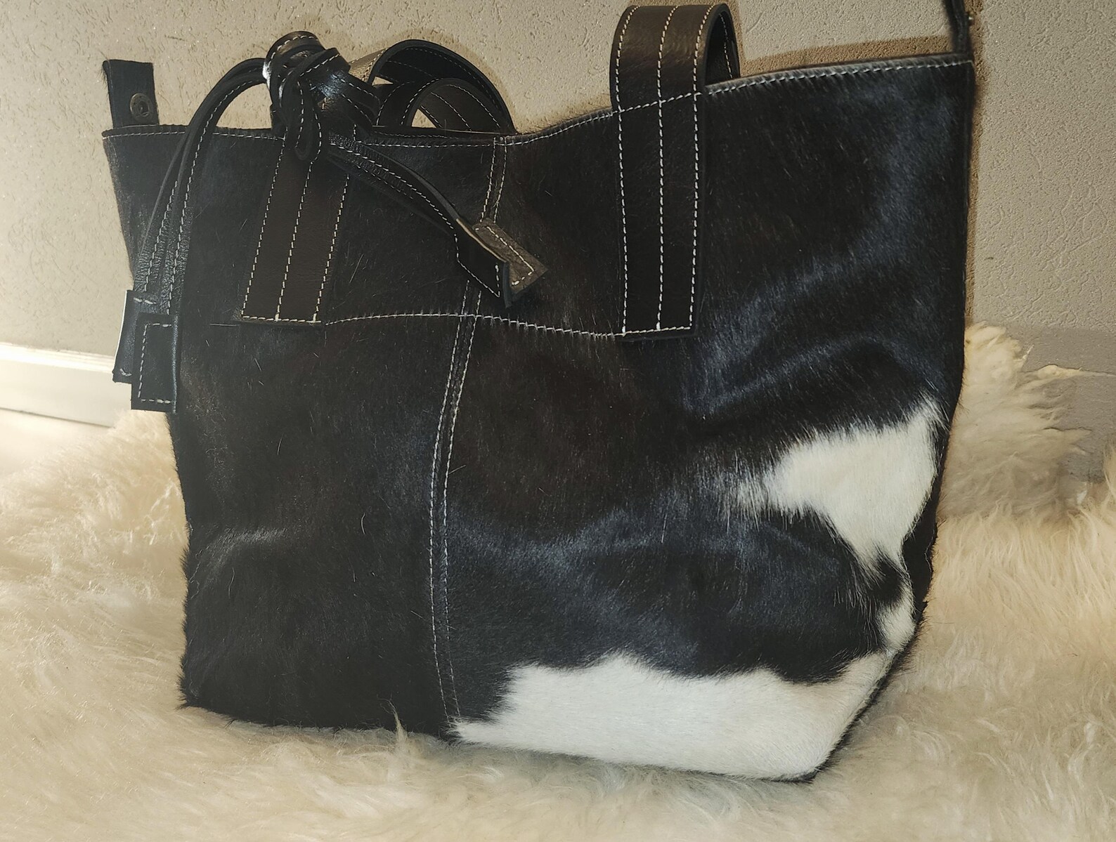Cowhide Purse Unique Piece Cow Hide Handbag. Leather Bag - Etsy