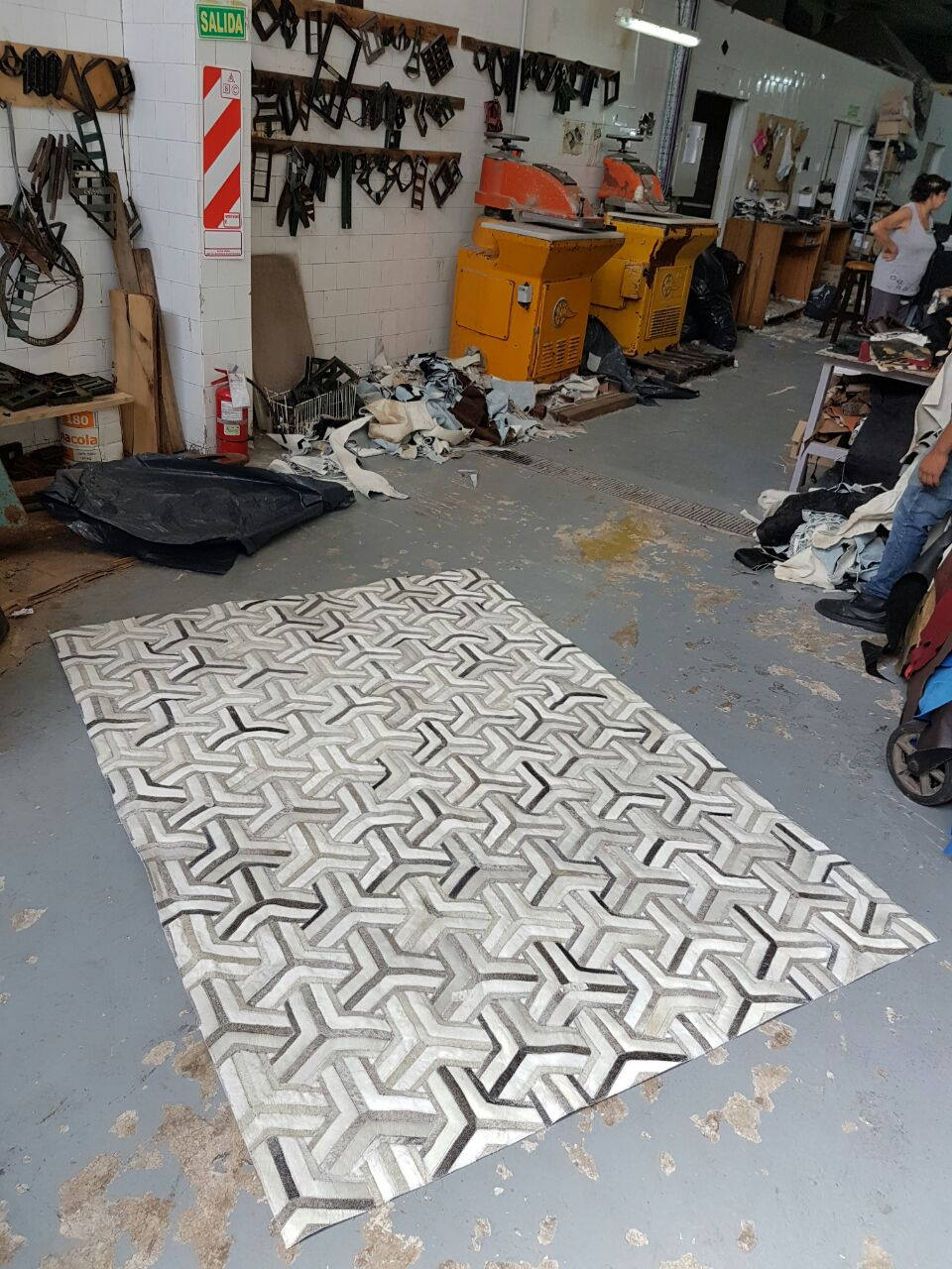 Cowhide Patchwork Grey White Y design | Etsy