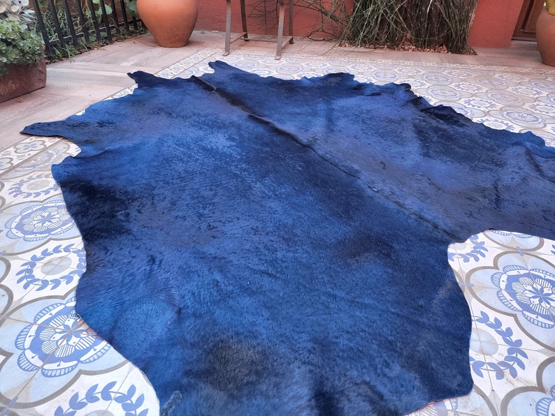 Cowhide Rug NAVY BLUE Dyed Gorgeus Unique XL Cow Hide Rug - Etsy