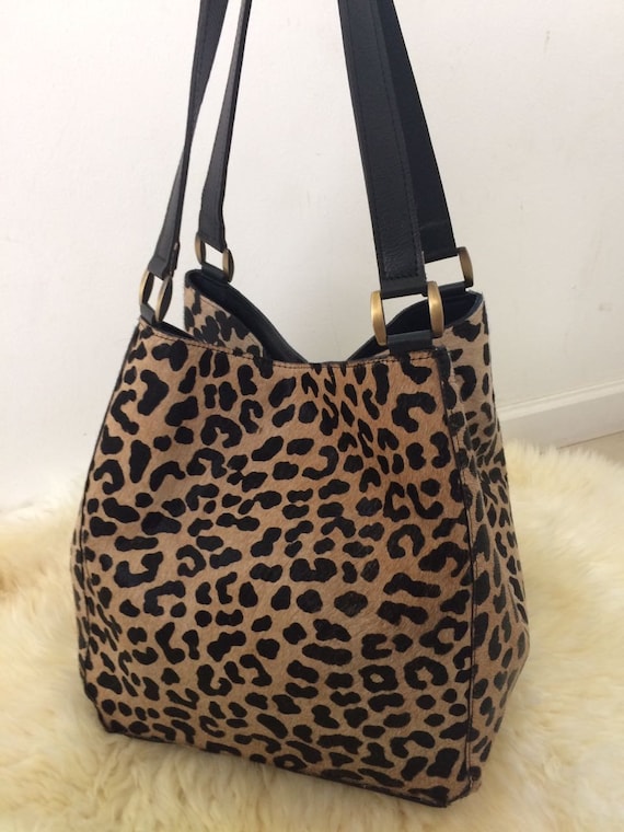 Cowhide Purse Leopard Stenciled Unique Piece Cow Hide | Etsy