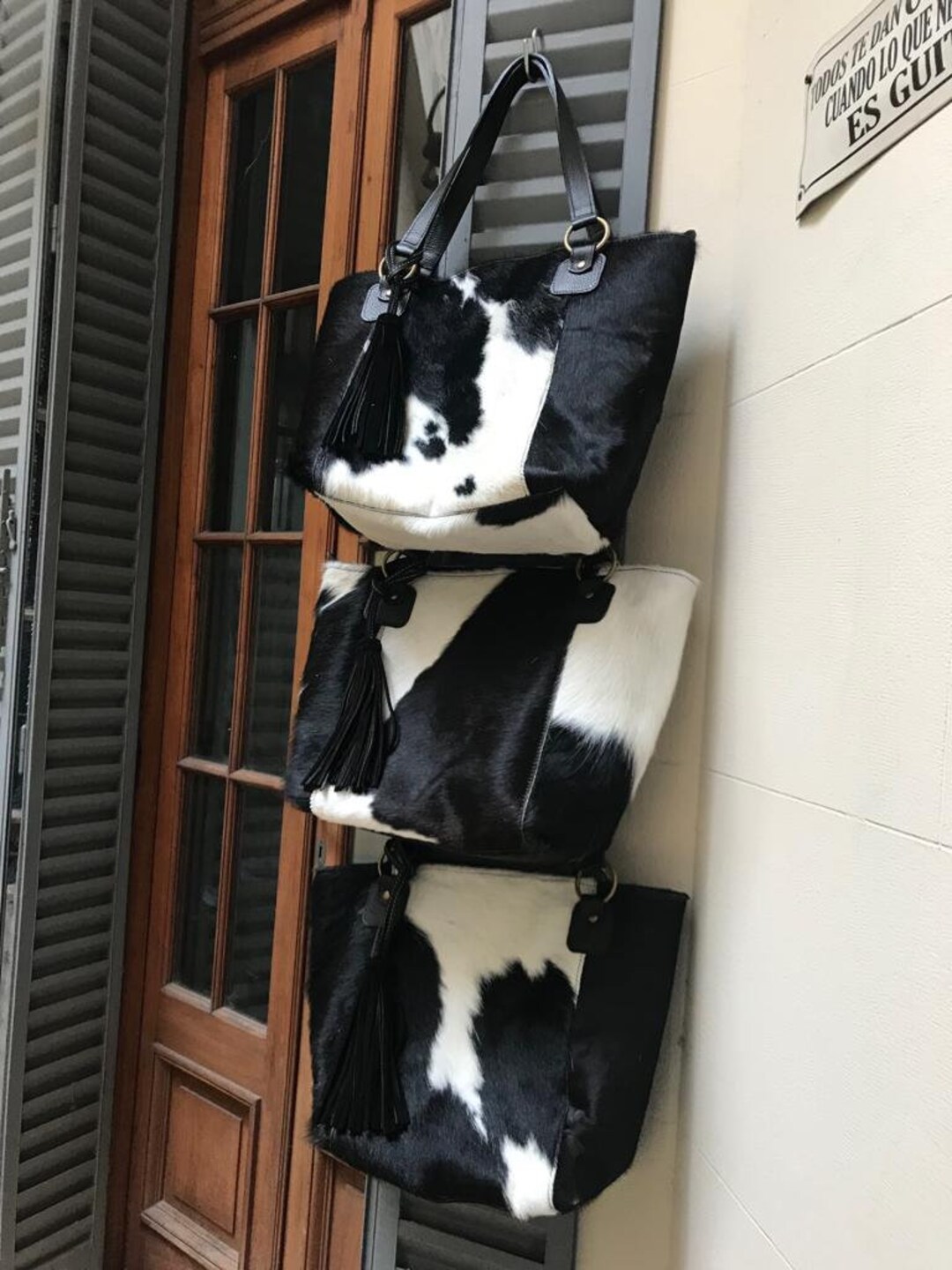 Cowhide Purse Unique Piece Cow Hide Handbag. Leather Bag. - Etsy
