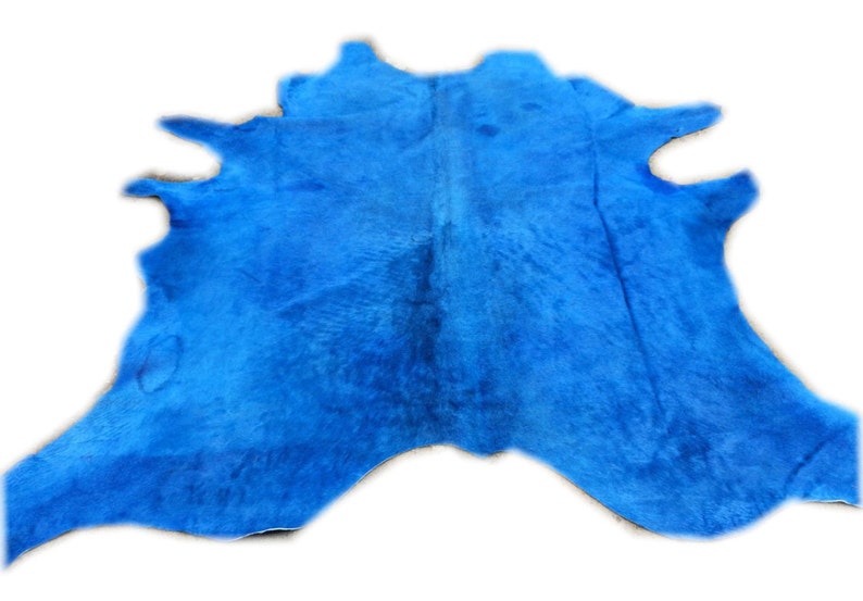 Cowhide Rug BLUE Dyed Gorgeus Unique XL A301 7.9 X 6.9 Ft - Etsy