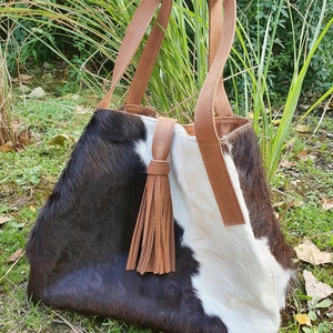 Cowhide Purse Unique Piece Cow Hide Handbag. Leather Bag. - Etsy