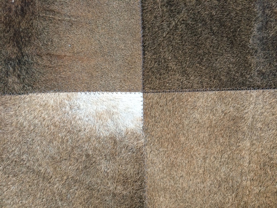 Cowhide Patchwork Rug. DARK GRAY Ready to Ship 4' X - Etsy