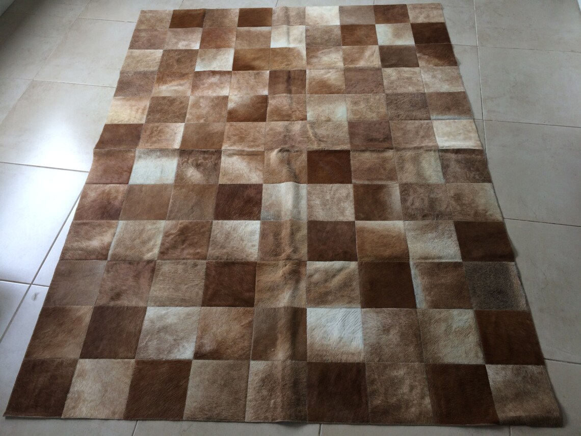 Cowhide Patchwork Rug. CAMEL CARAMEL Amazing Design 6ft X 8 - Etsy