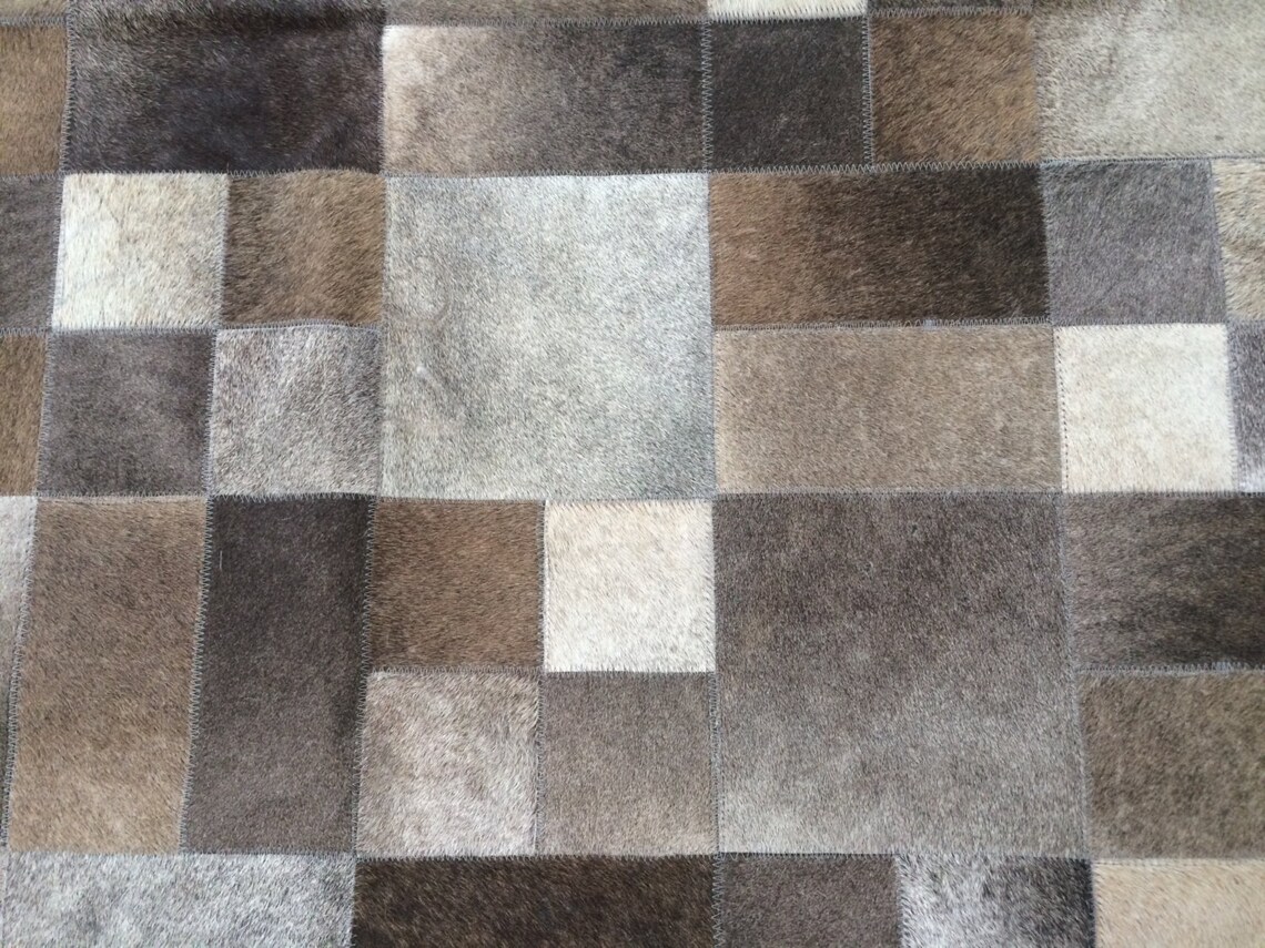 Cowhide Patchwork Rug GRAY GRAY 4 Ft X 6 Ft! A344. - Etsy