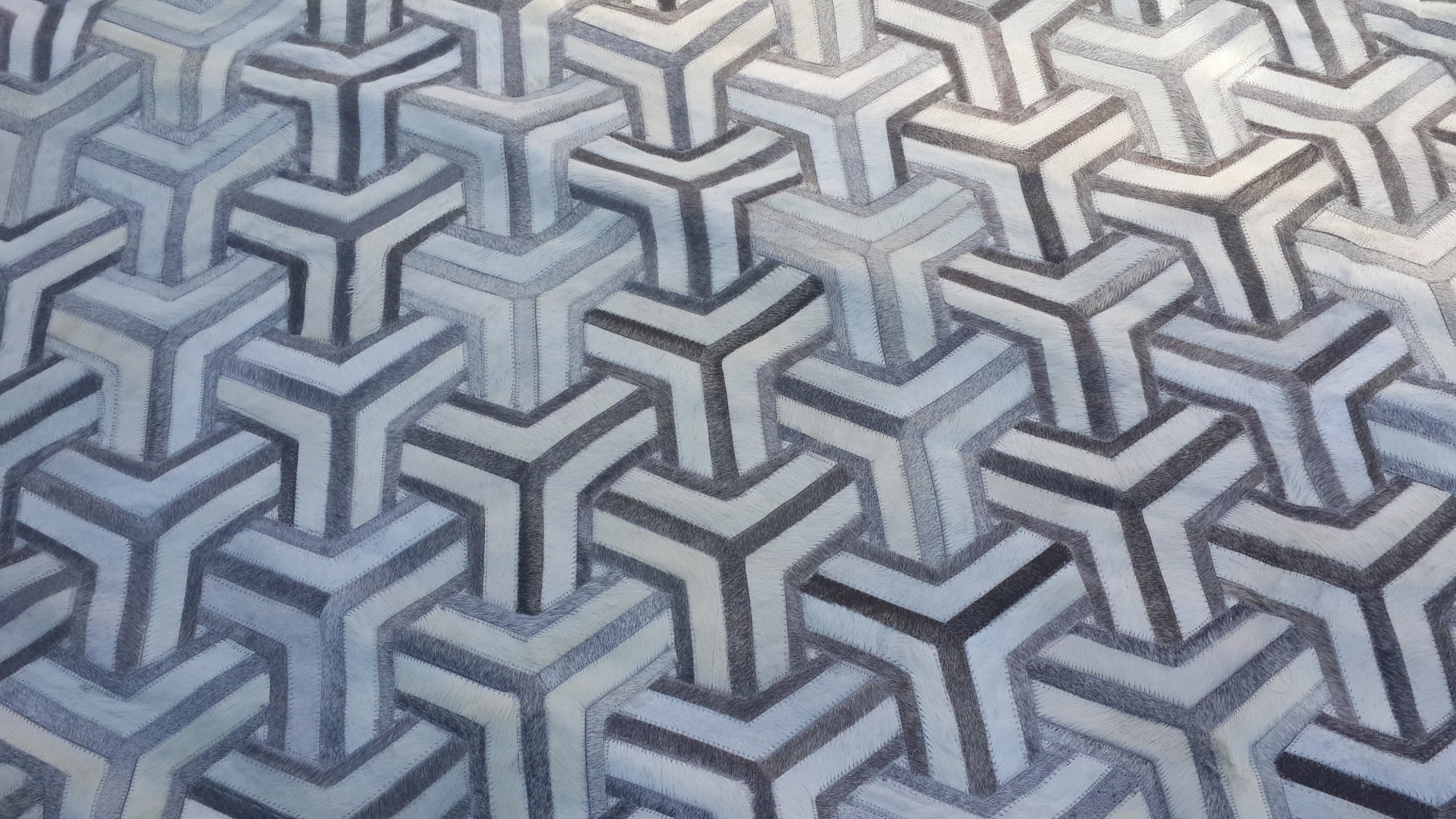 Cowhide Patchwork Grey White Y design | Etsy