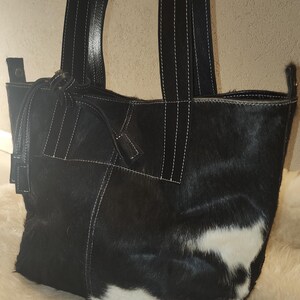 Cowhide Purse Unique Piece Cow Hide Handbag. Leather Bag - Etsy