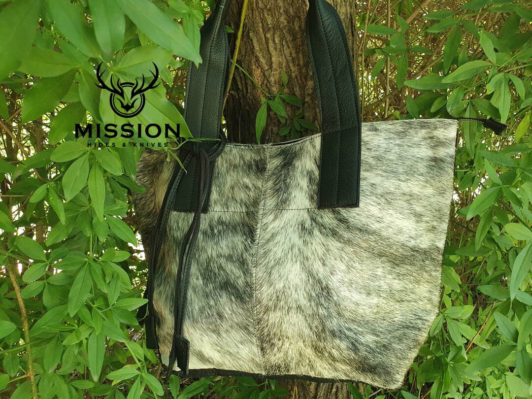 Cowhide Purse GRAY Unique Piece Cow Hide Handbag. Leather Bag. - Etsy UK