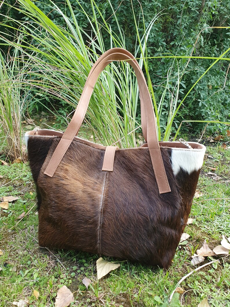 Cowhide Purse Unique Piece Cow Hide Handbag. Leather Bag. - Etsy