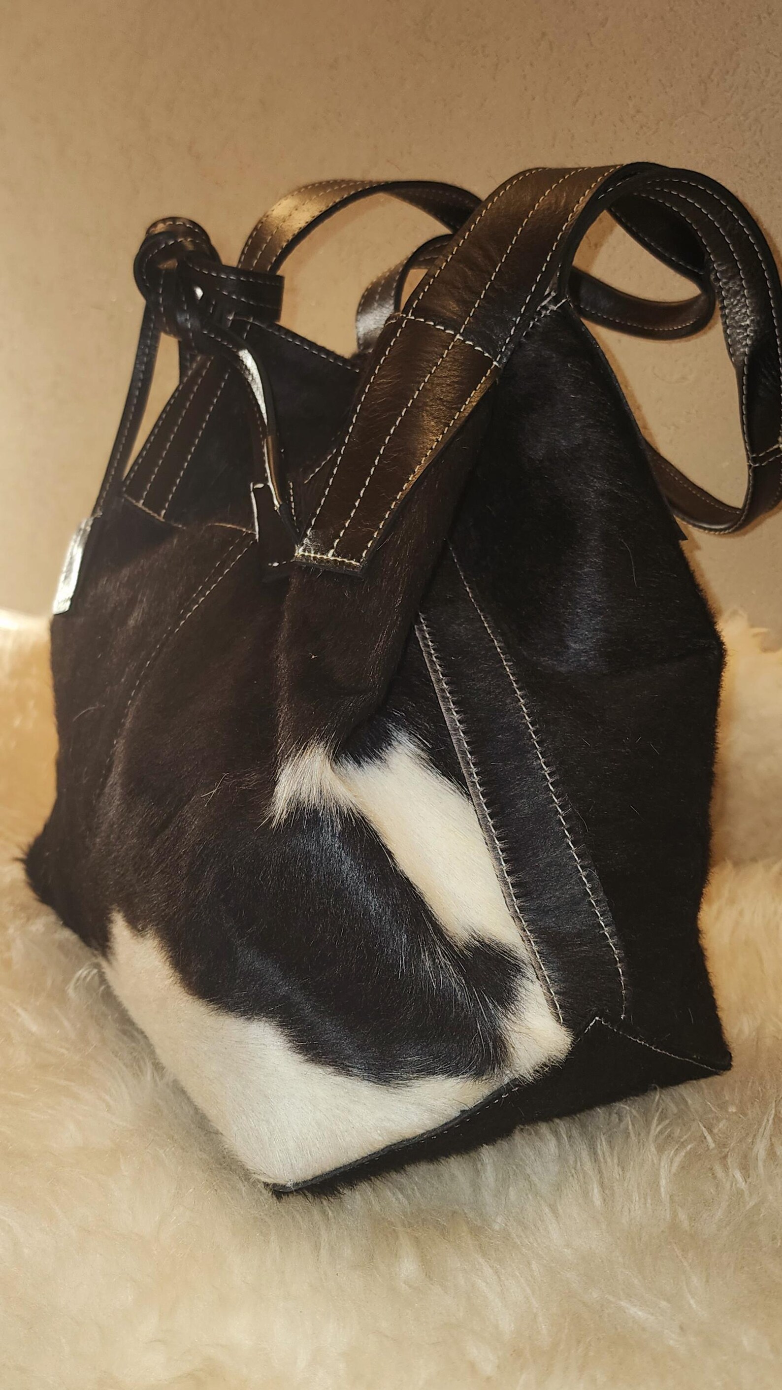 Cowhide Purse Unique Piece Cow Hide Handbag. Leather Bag - Etsy